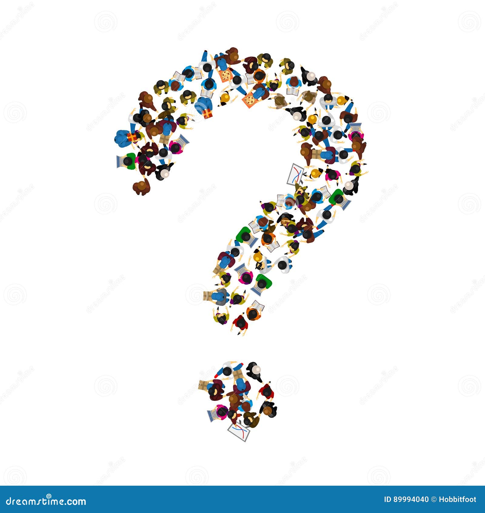 A Group of People in a Shape of a Question Mark, Isolated on White ...