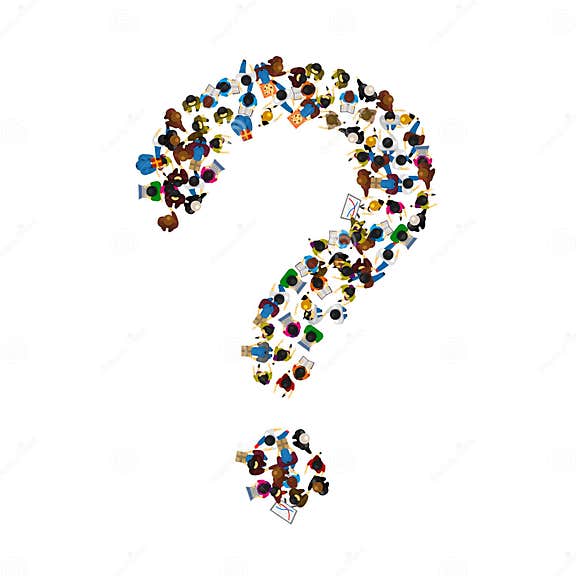 A Group of People in a Shape of a Question Mark, Isolated on White ...