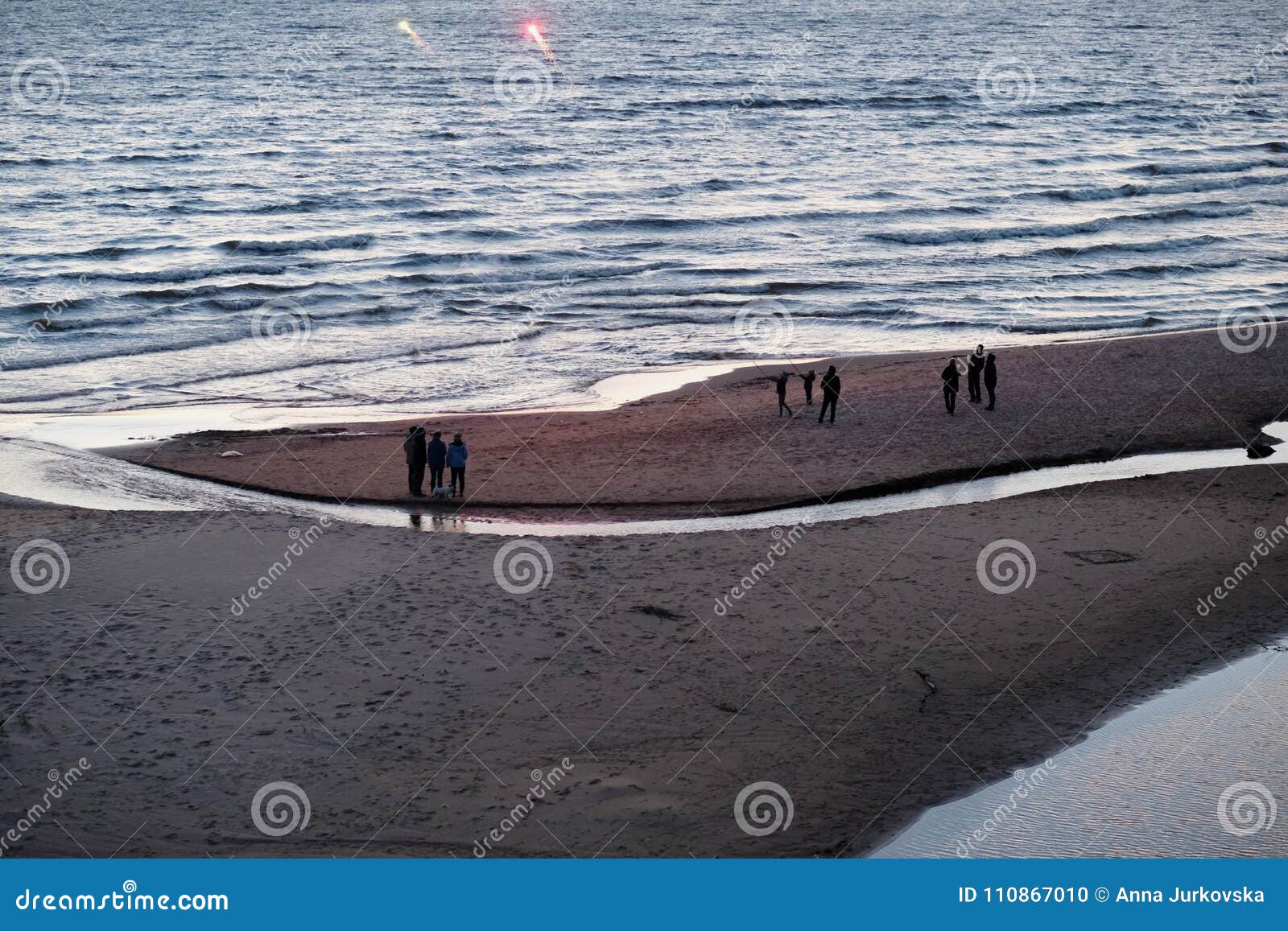 A Group of People Launching Fireworks Stock Photo - Image of group ...