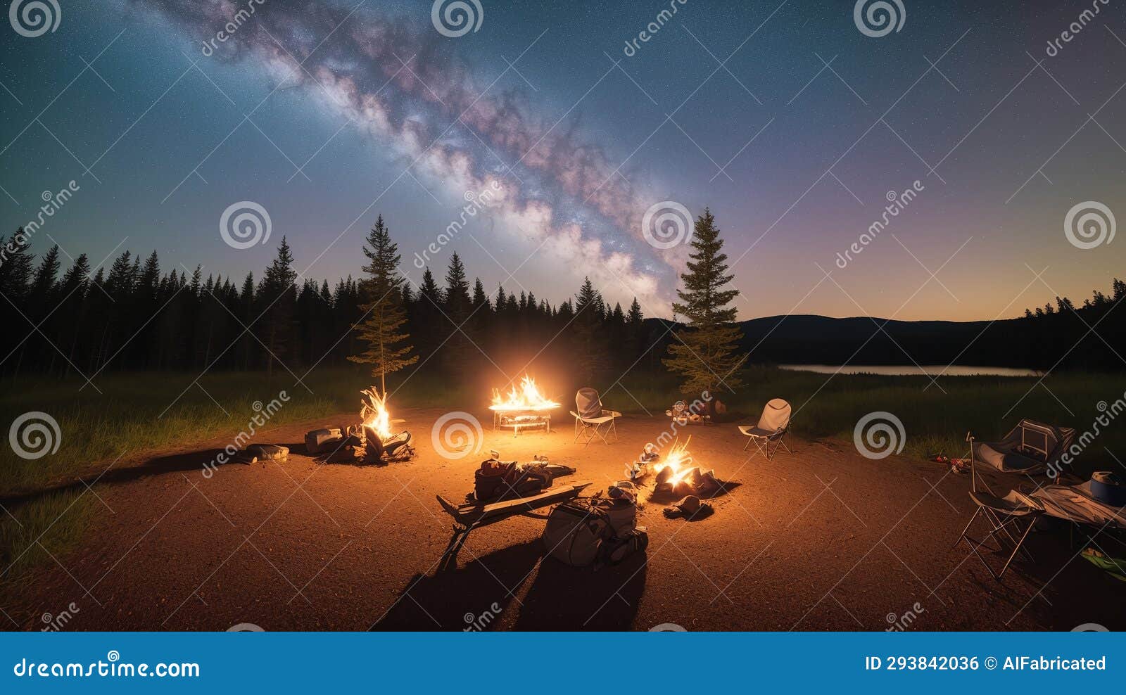 A Group of People Sitting Around a Campfire Stock Illustration ...