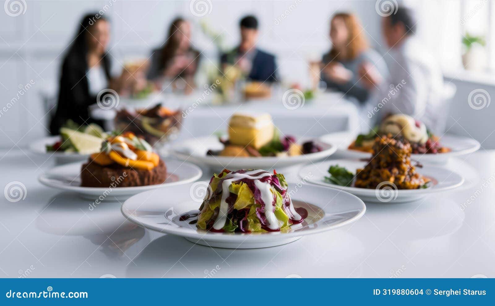 A Group of People Sitting Around a Table with Plates Full of Food, AI ...