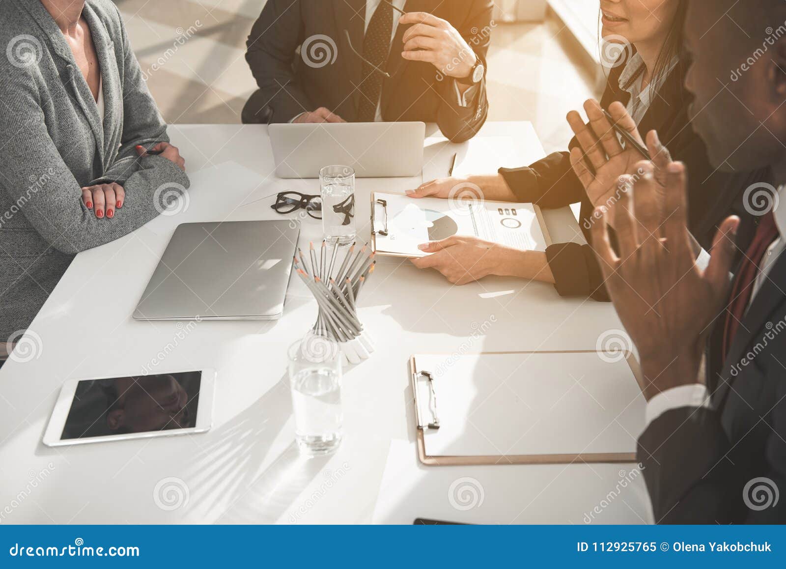 Business Partners Discussing Work Issues Stock Image - Image of ...