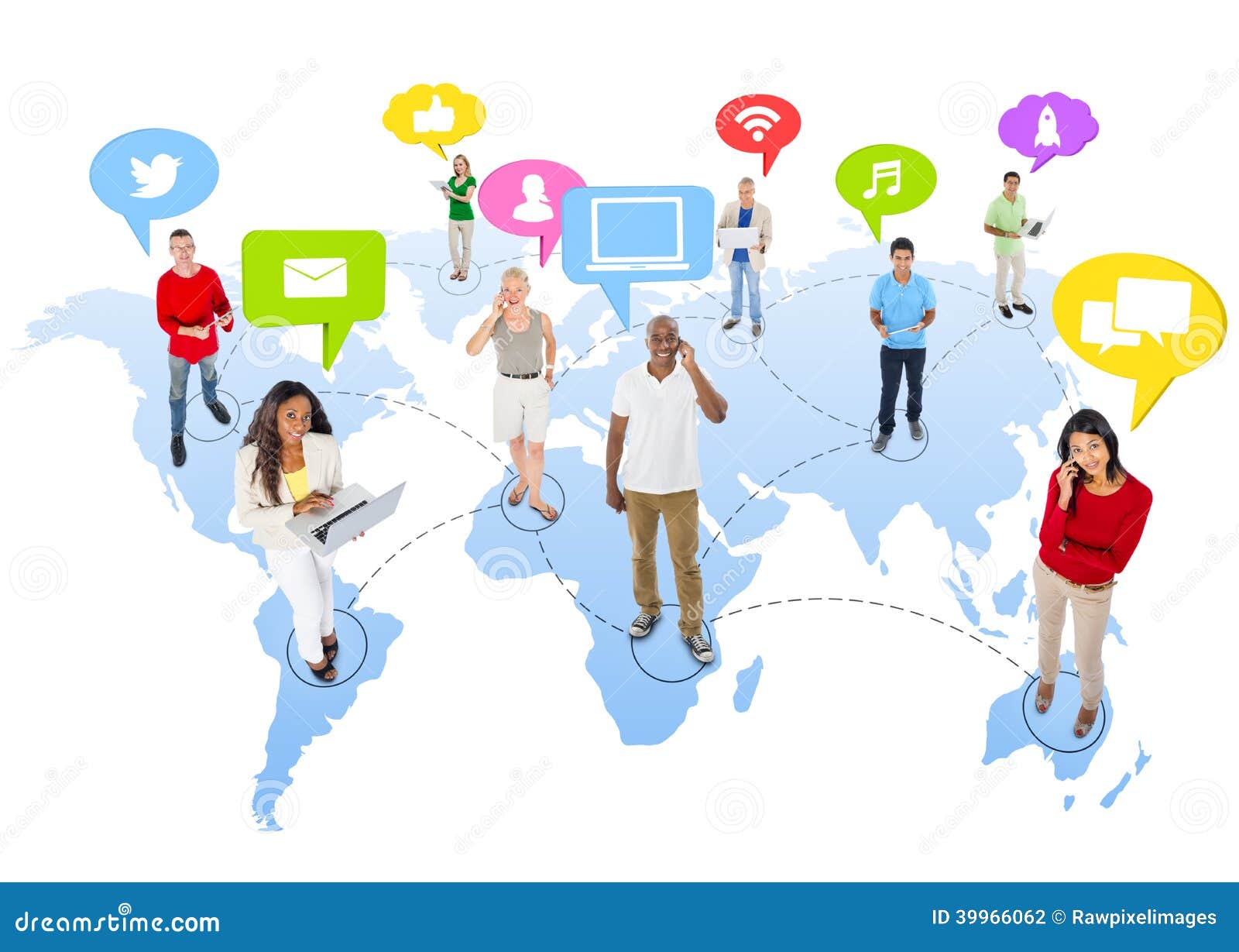 Group of People with Social Media Stock Photo - Image of messaging ...