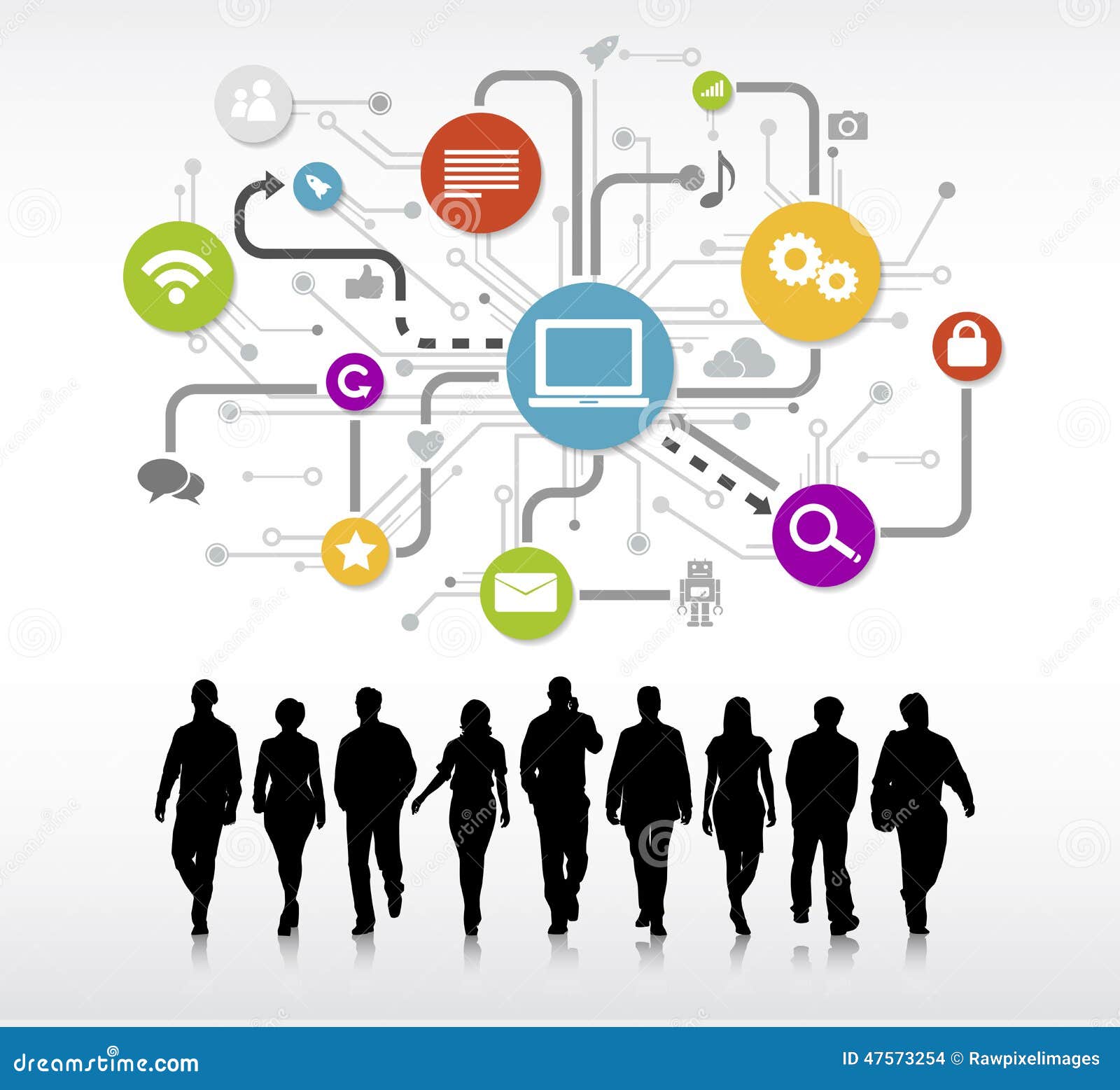 Group of People with Social Media Concept Stock Illustration ...
