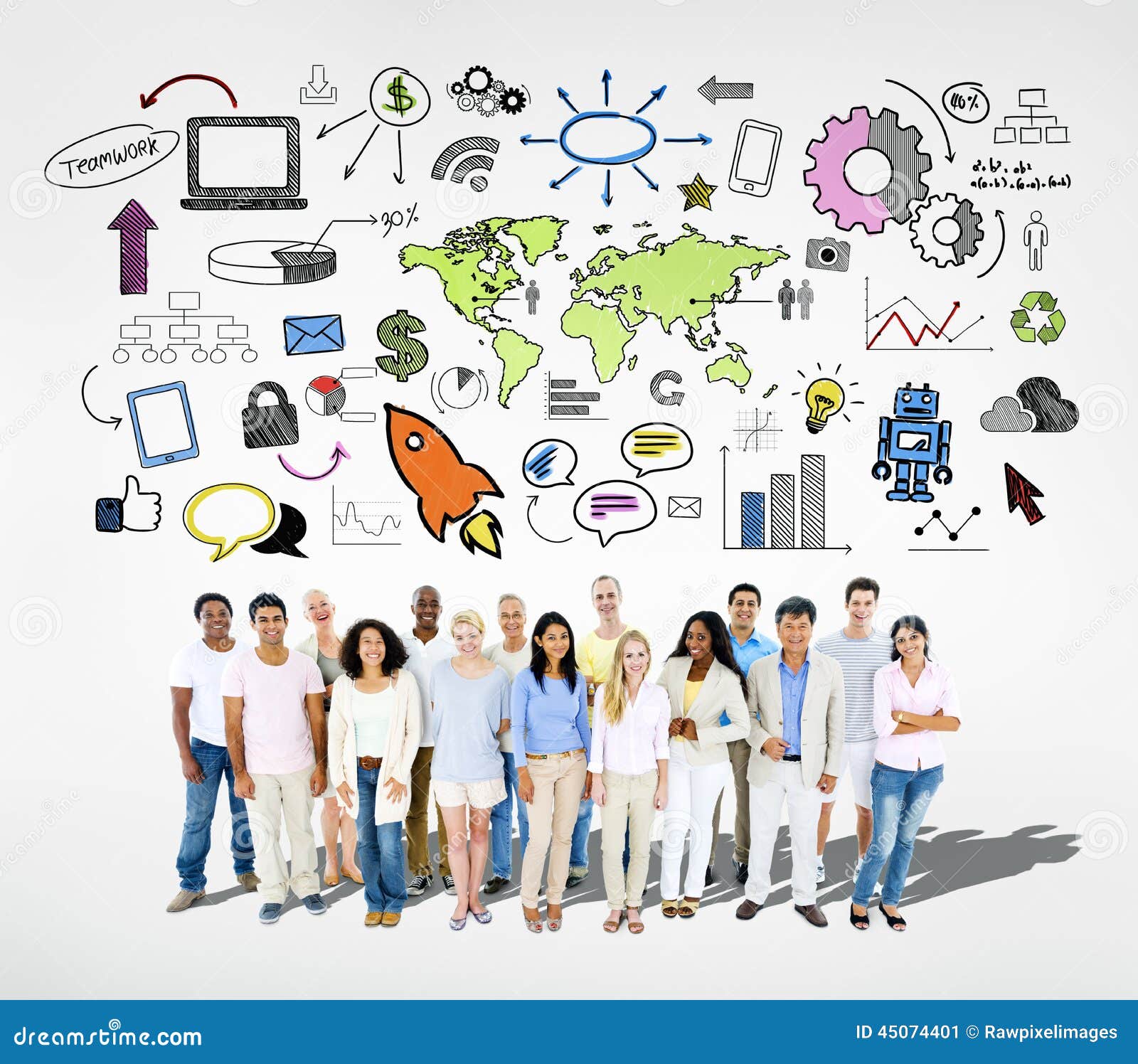 Group of People with Social Networking Stock Illustration ...