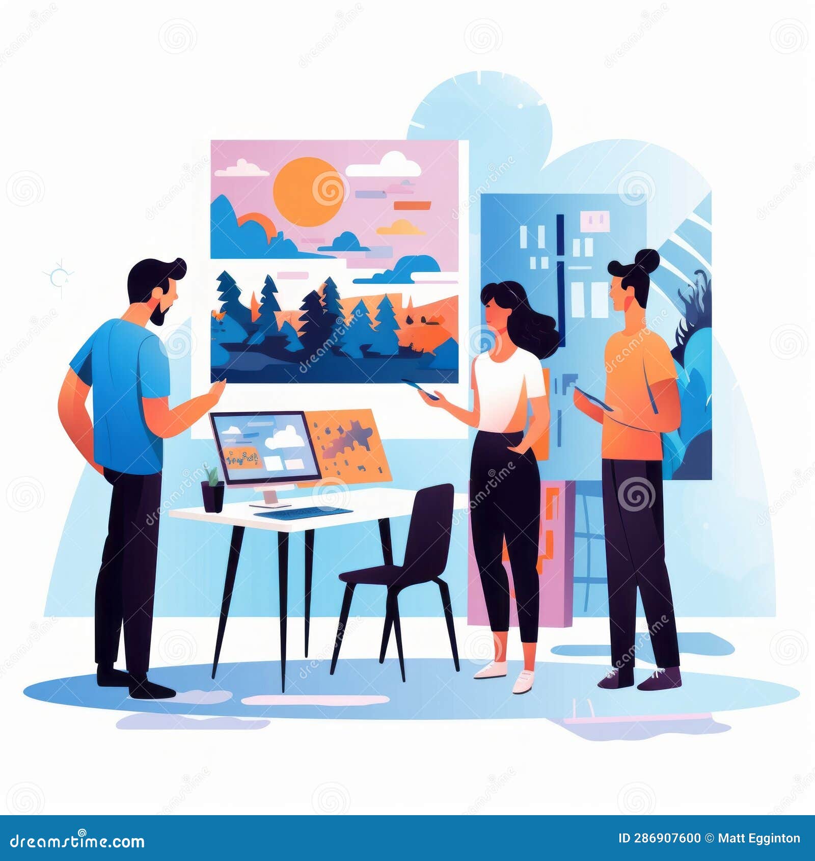 Group of People Socializing Around a Table Stock Illustration ...