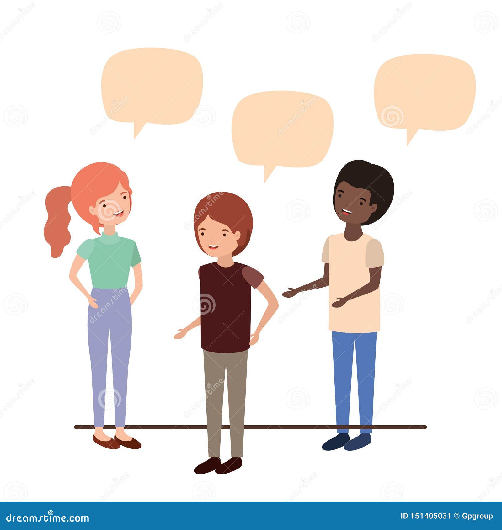 Group of People with Speech Bubble Character Stock Vector ...
