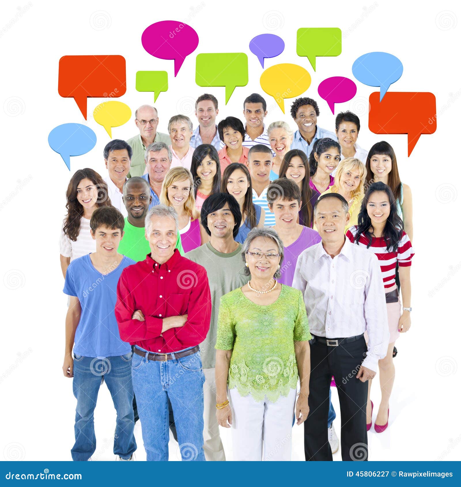 Group of People and Speech Bubbles Stock Image - Image of concepts ...
