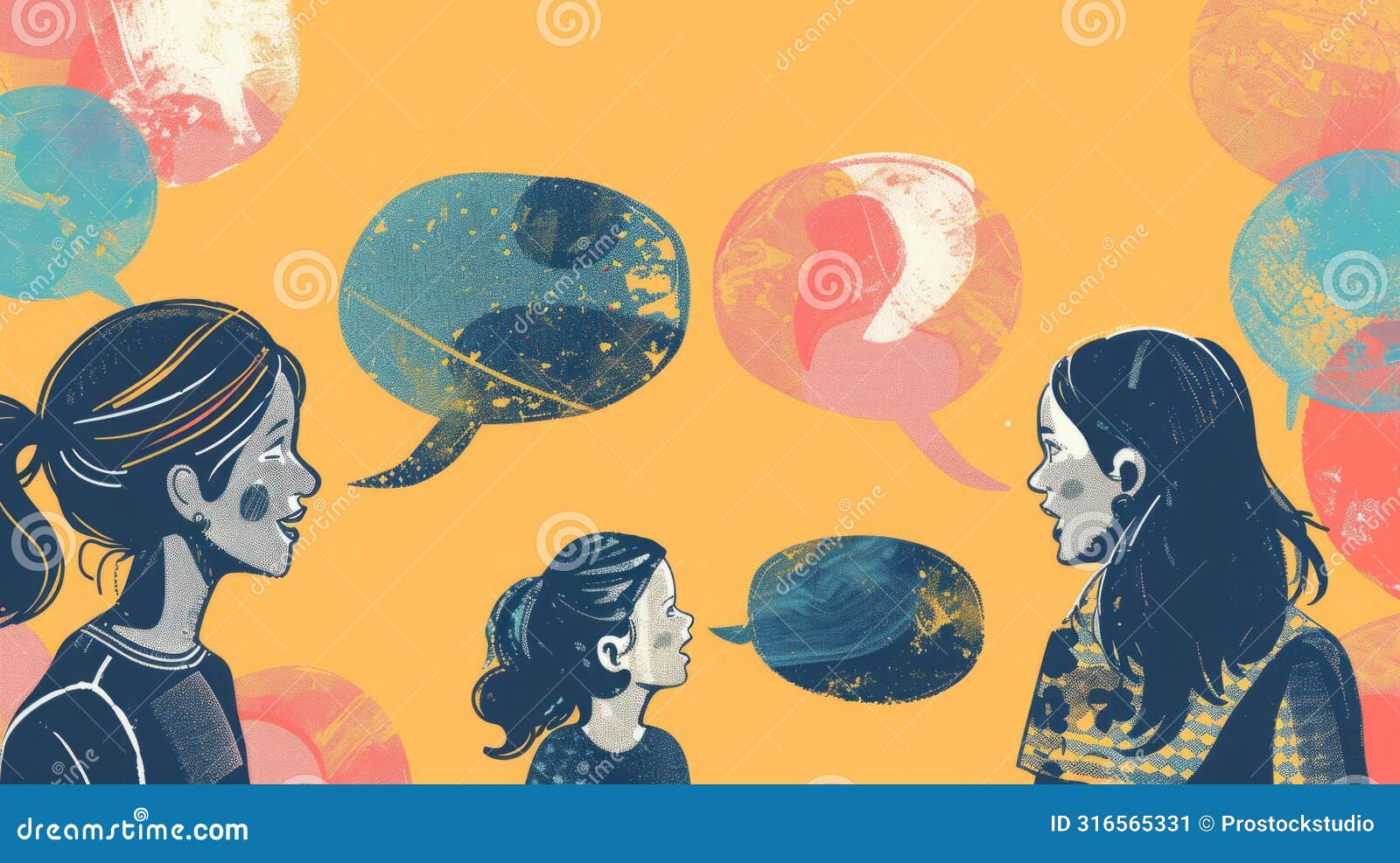 Group of People with Speech Bubbles Stock Image - Image of speech ...