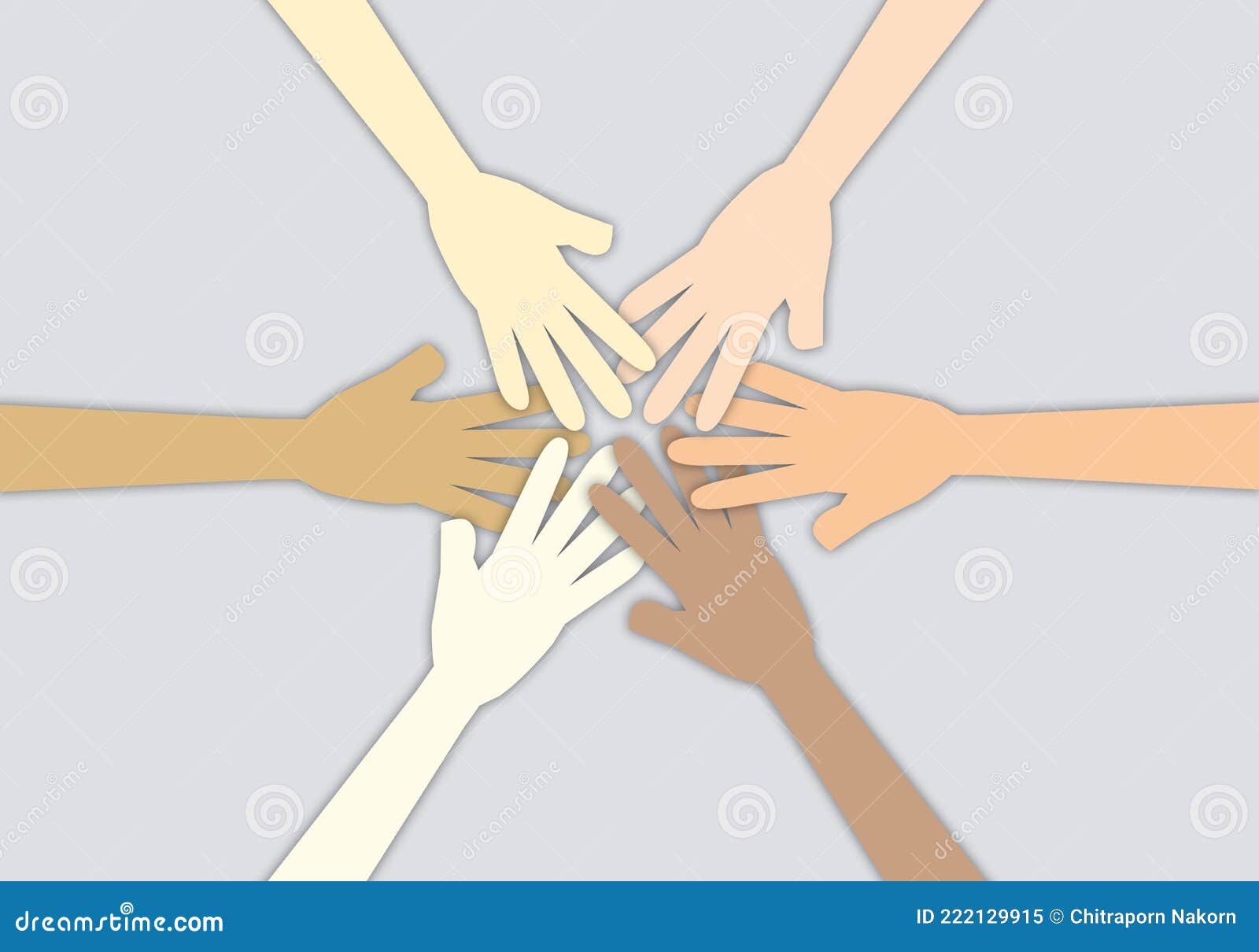 Group of People Stacking Hands Shows Unity and Teamwork. Stock ...