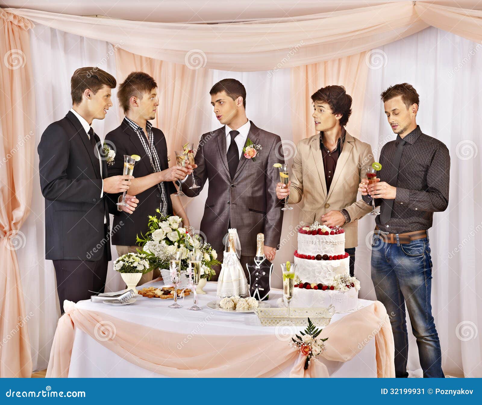 Group People at Stage Party . Stock Image - Image of guests ...