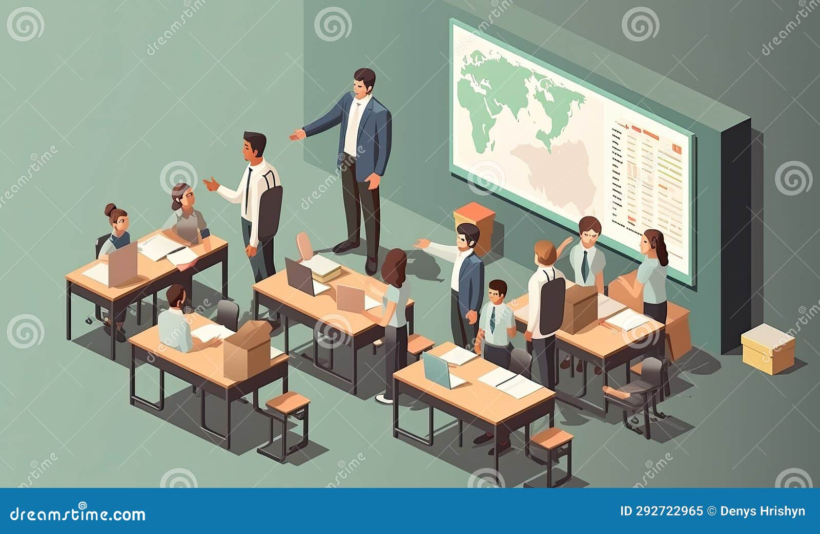 Photo of a Group of People Gathered in a Classroom Stock Illustration ...