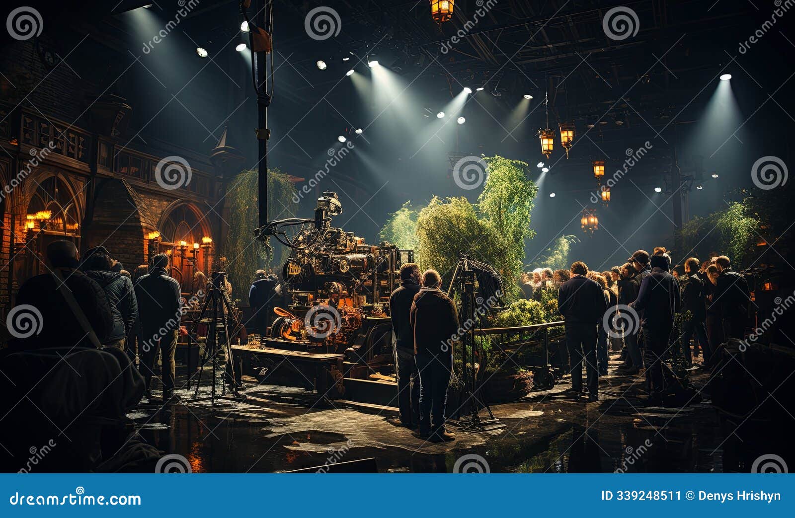 Group of People Standing Around Stage Stock Image - Image of ...