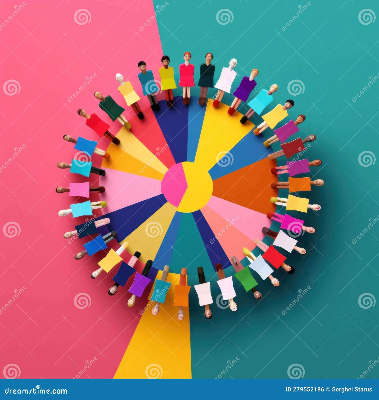 A Group of People Standing in a Circle. Generative AI Image. Stock ...