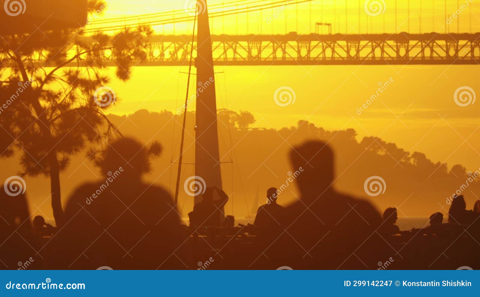 A Group of People Standing in Front of a Bridge Stock Video - Video of ...