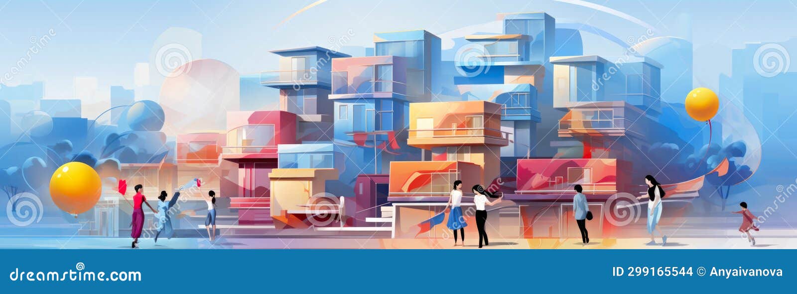 A Group of People Standing in Front of a Building Stock Photo - Image ...