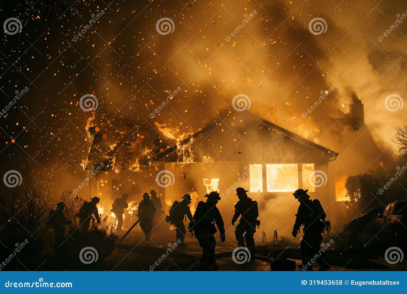 Group of People Standing in Front of Fire Stock Photo - Image of ...