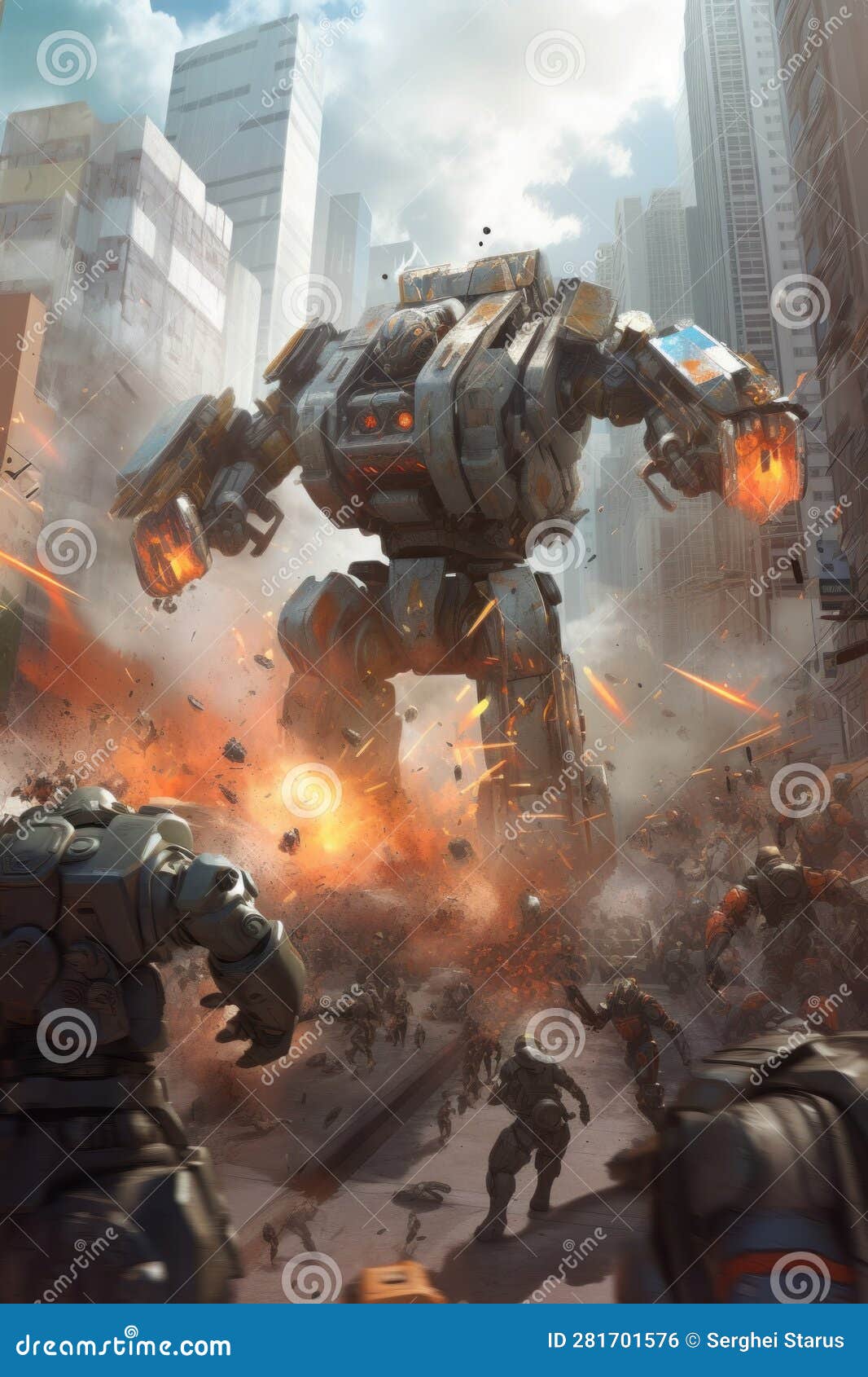 Giant Army Boot Trampling On A Man Vector Illustration | CartoonDealer ...