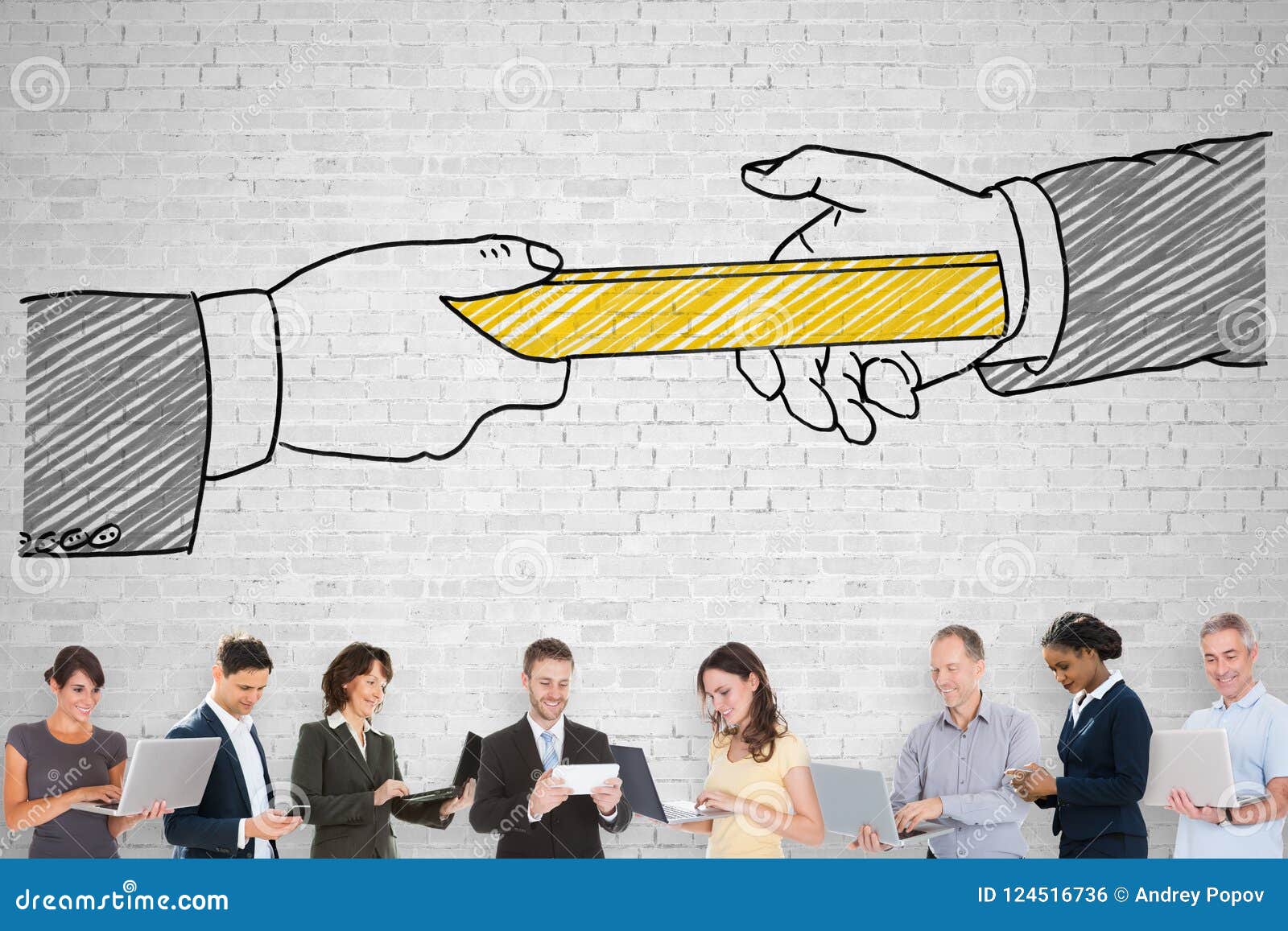 Passing Relay Baton stock photo. Image of employee, businessmen - 124516736