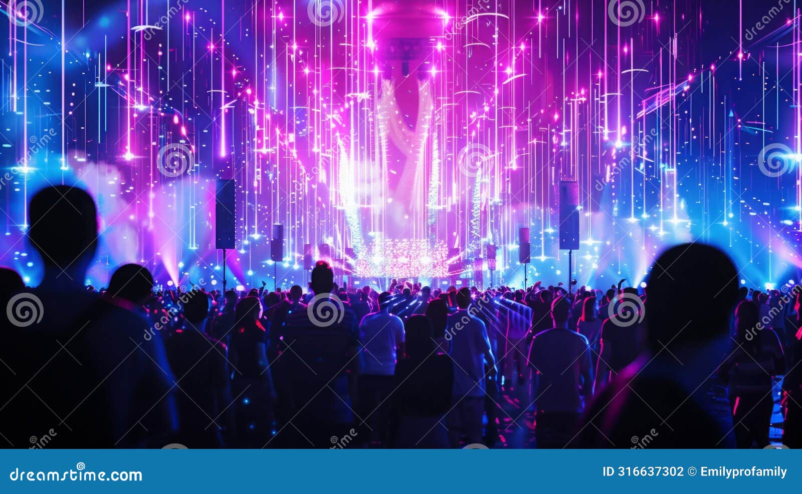 Group of People Standing in Front of Stage Stock Photo - Image of ...