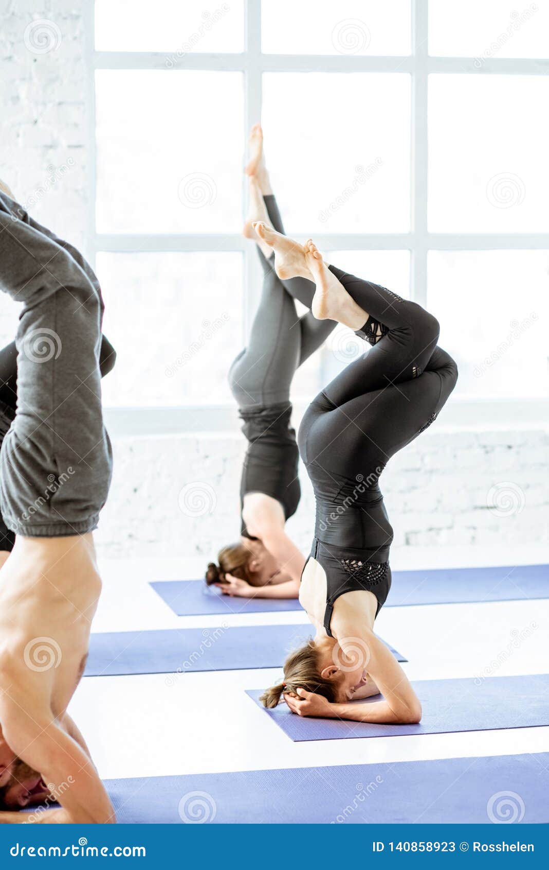 Group of People Practising Yoga Stock Image - Image of meditation, club ...