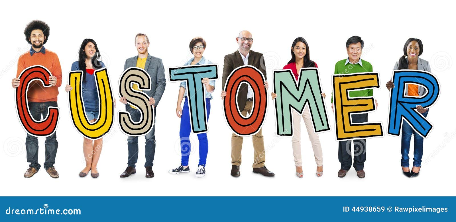 Group of People Standing Holding Customer Stock Image - Image of ...