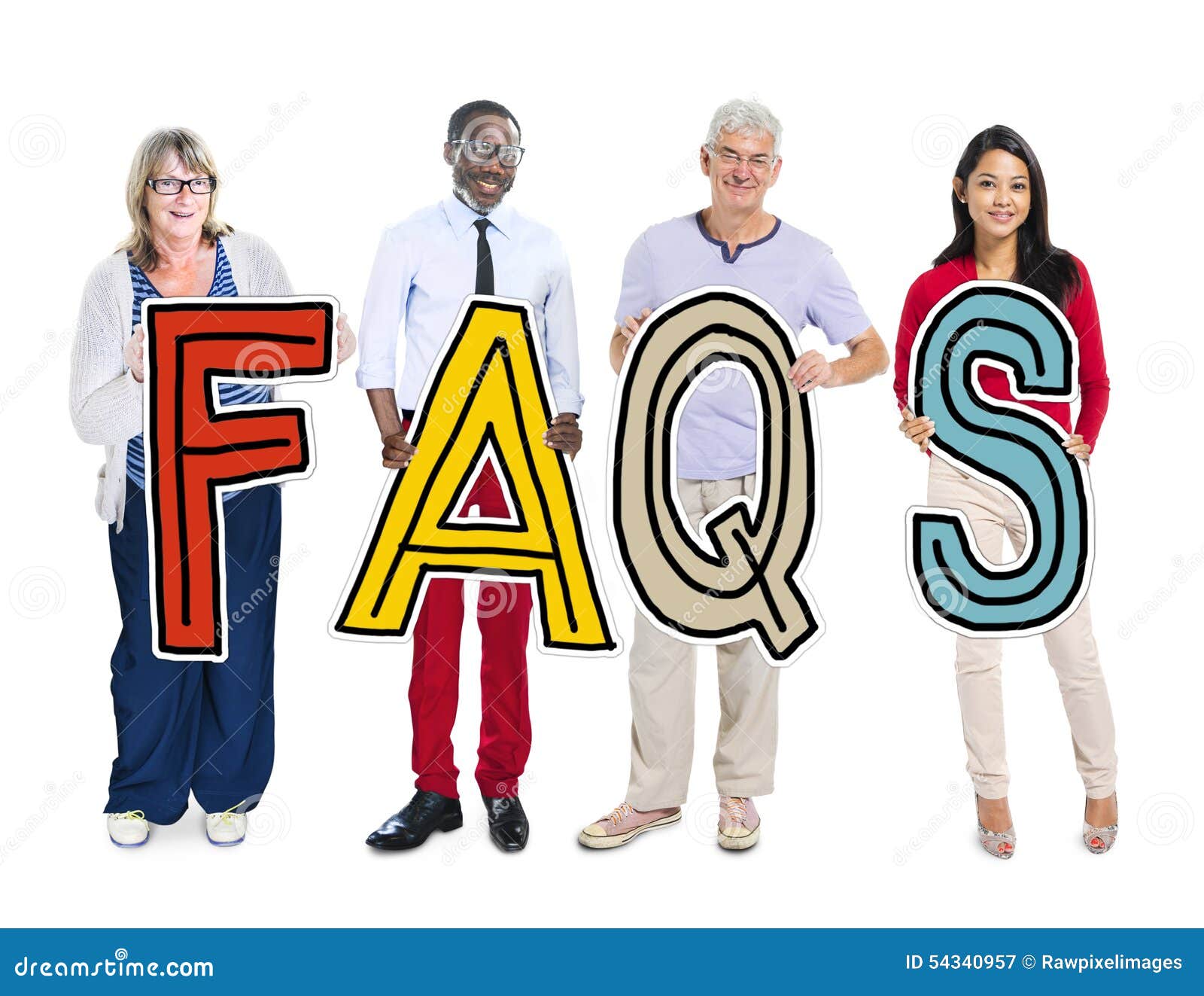 Group of People Standing Holding FAQS Letter Concept Stock Image ...