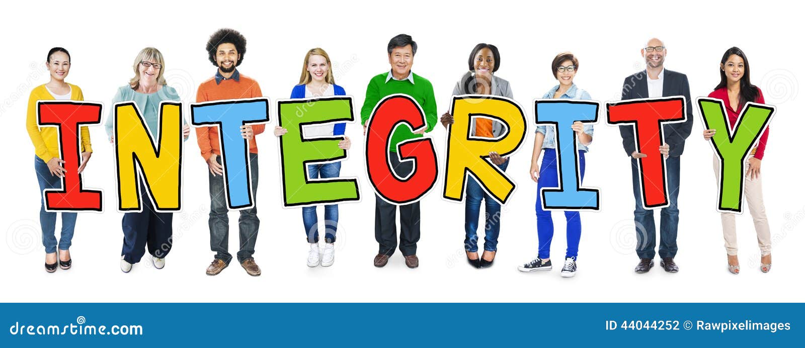 Group of People Standing Holding Integrity Letter Stock Photo - Image ...