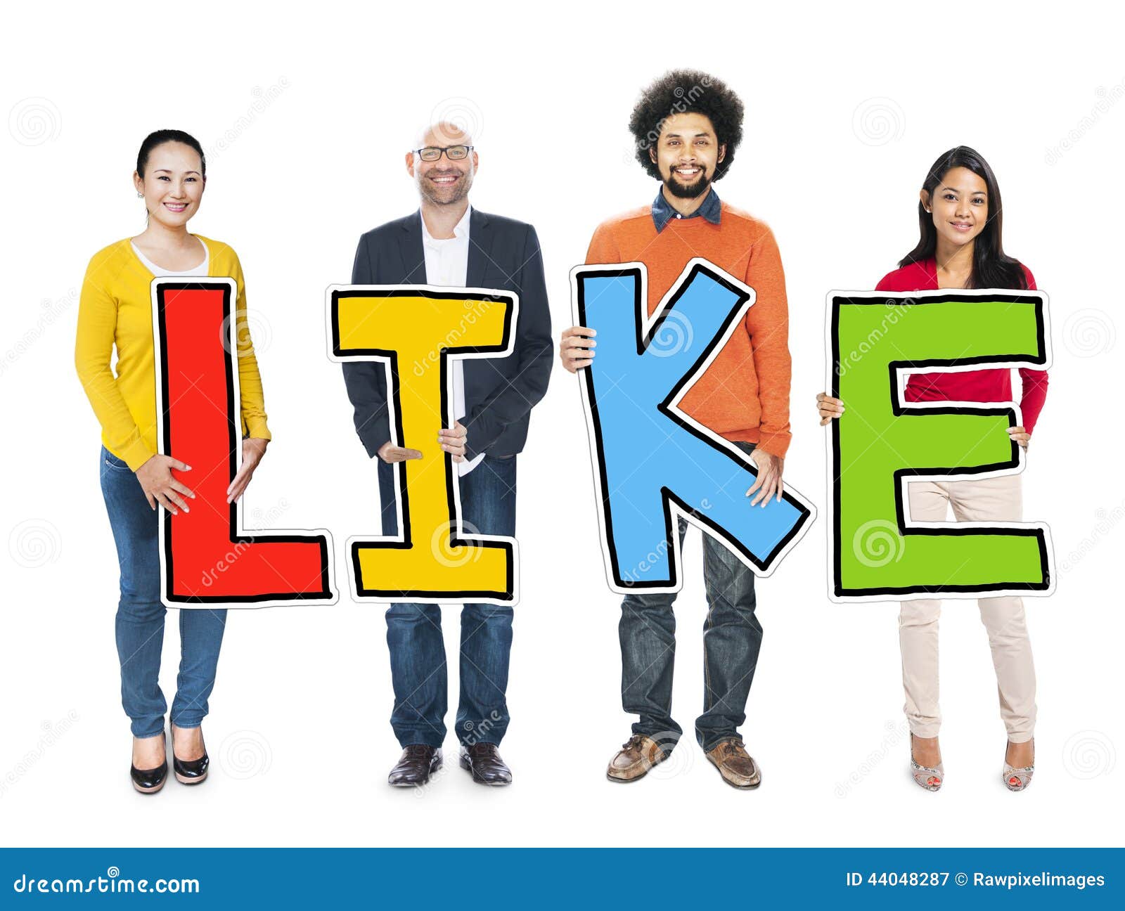 Group of People Standing Holding Like Stock Image - Image of media ...