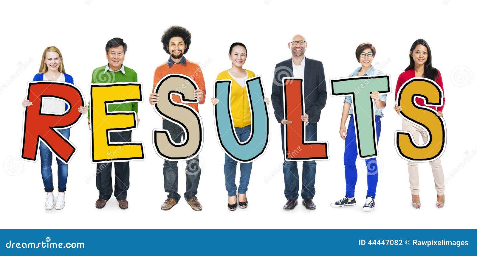 Group of People Standing Holding Result Letter Stock Illustration ...