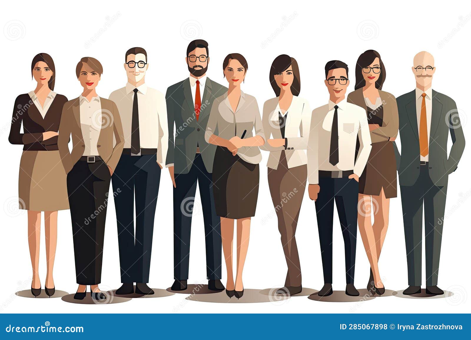A Group of People Standing in a Line. the People are All Different and ...