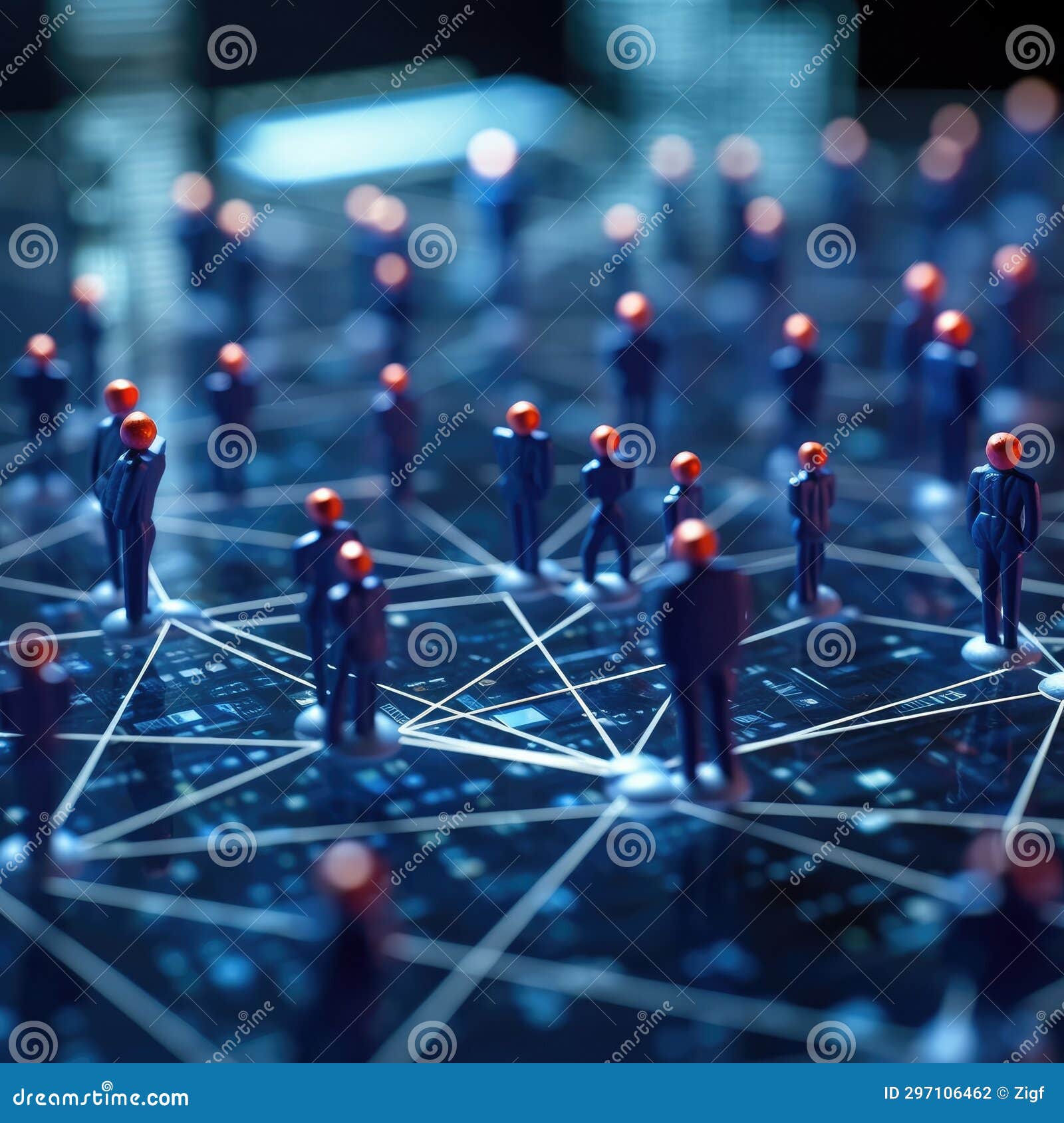 Group of People Standing on a Network Stock Illustration - Illustration ...