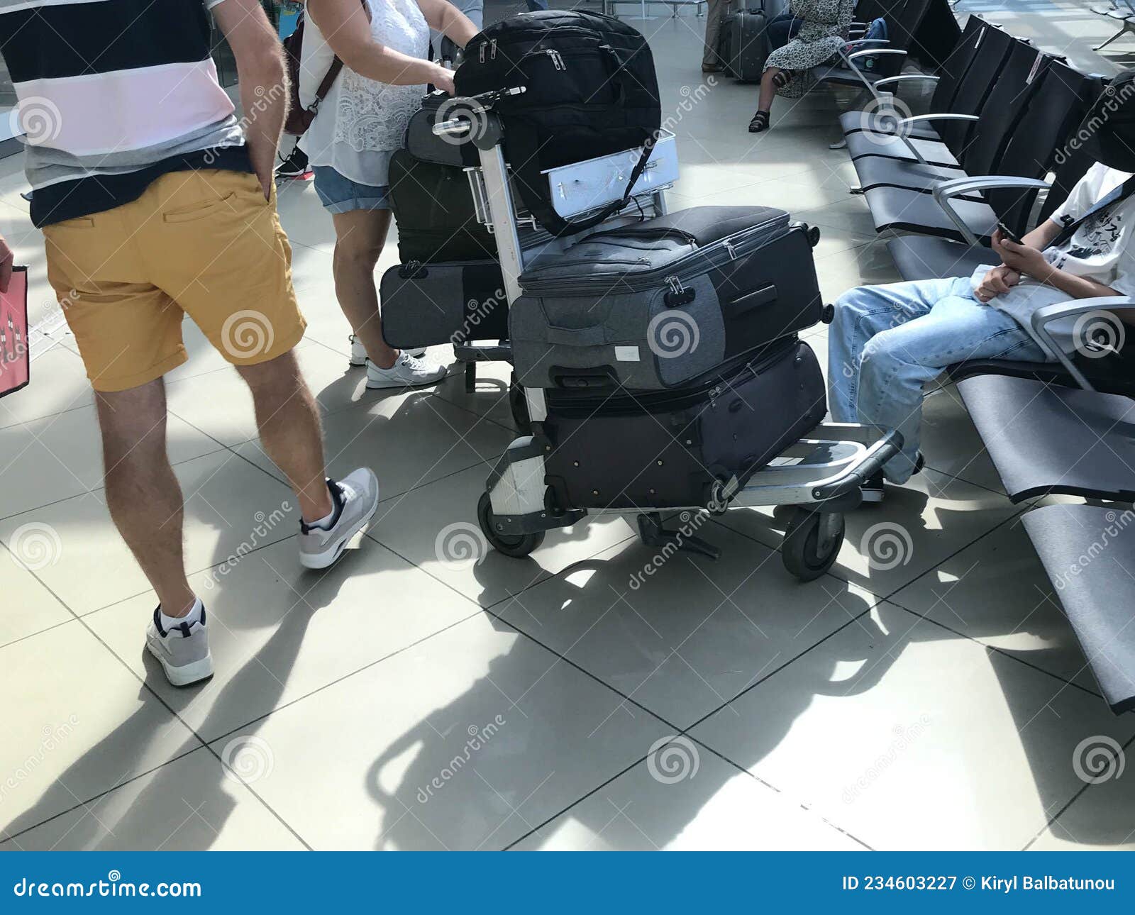Group of People Standing in Queue at Boarding Gate Stock Image - Image ...