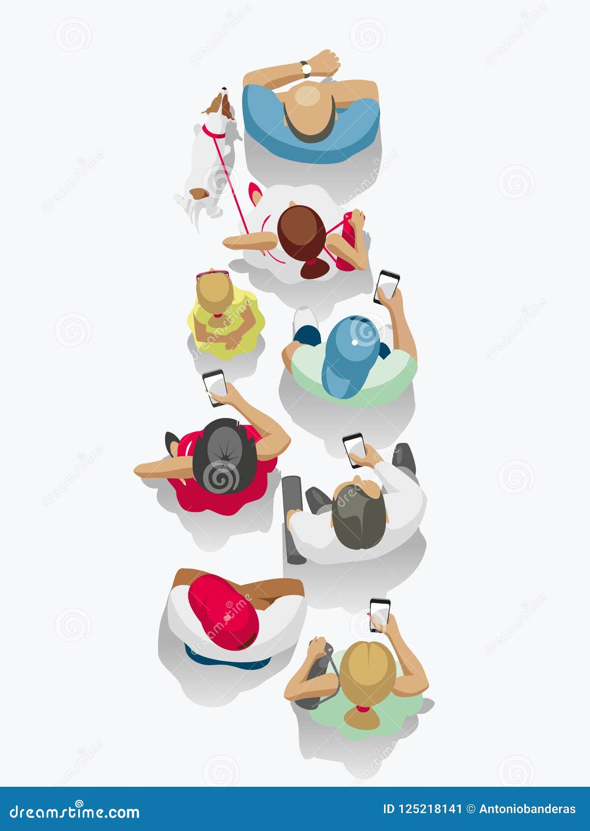 People in Queue on a White Background Stock Vector - Illustration of ...