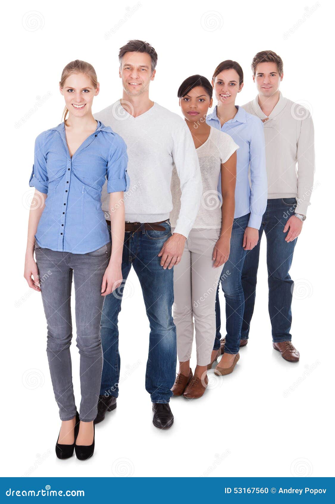 Group of People Standing in a Row Stock Photo - Image of caucasian ...