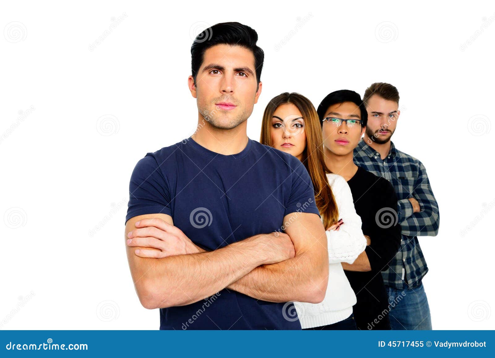 Group of a People Standing in a Row Stock Image - Image of ethnic ...