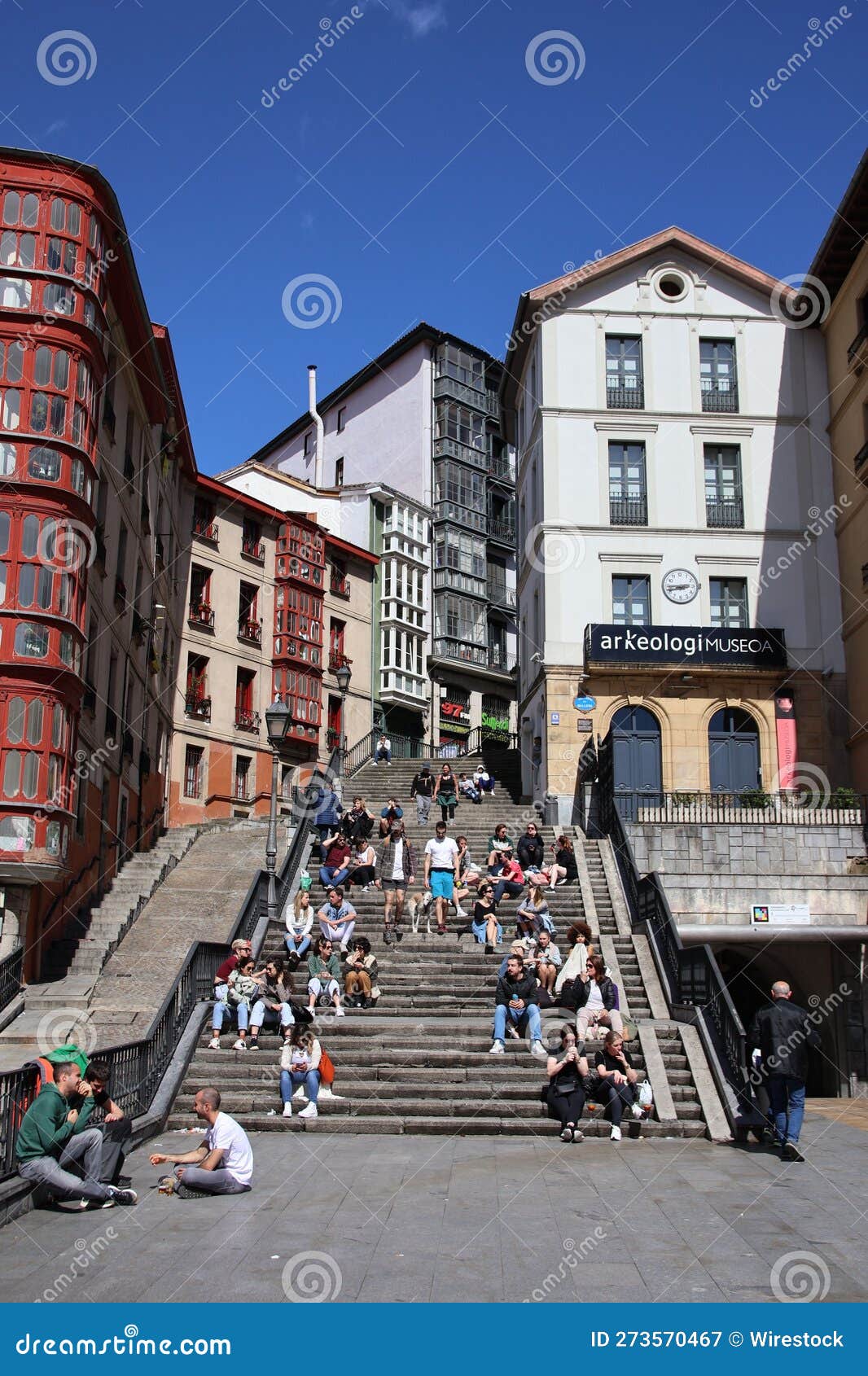 Group of People Standing on a Set of Stairs, Enjoying the Day Editorial ...
