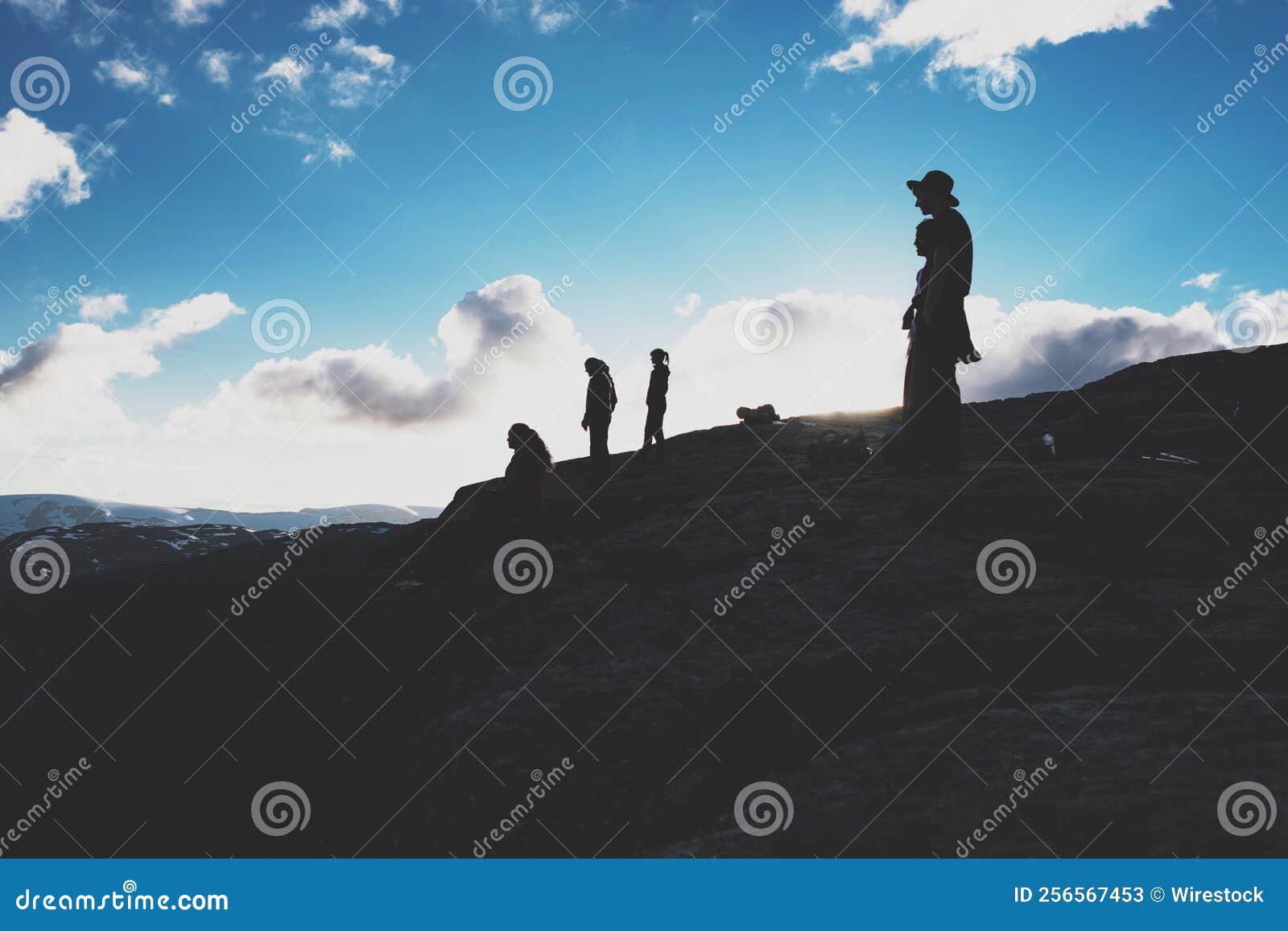 A Group of People Watching the Sunset Stock Image - Image of hike ...