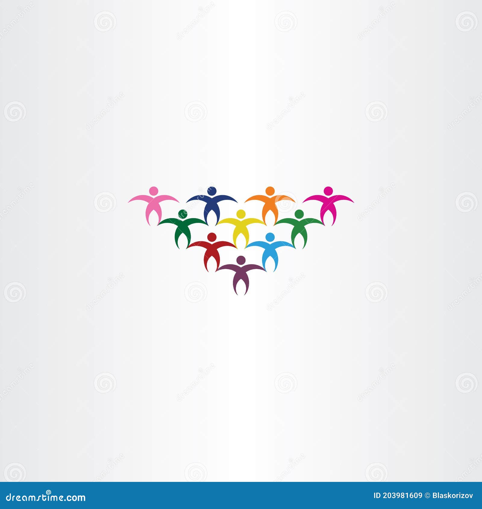 Group of People Students Colorful Vector Icon Logo Stock Vector ...
