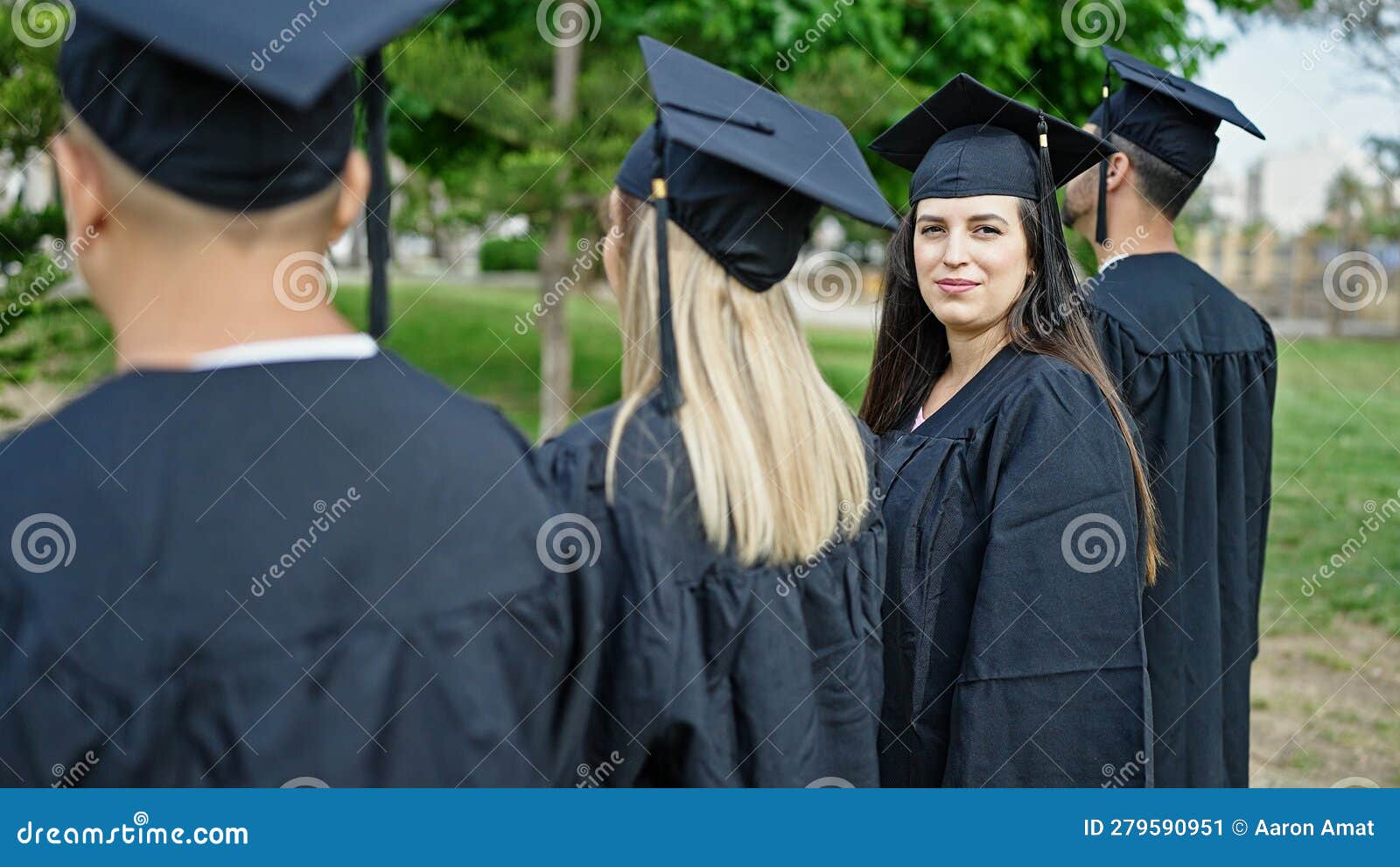 Group of People Students Graduated Smiling Confident Standing Together ...