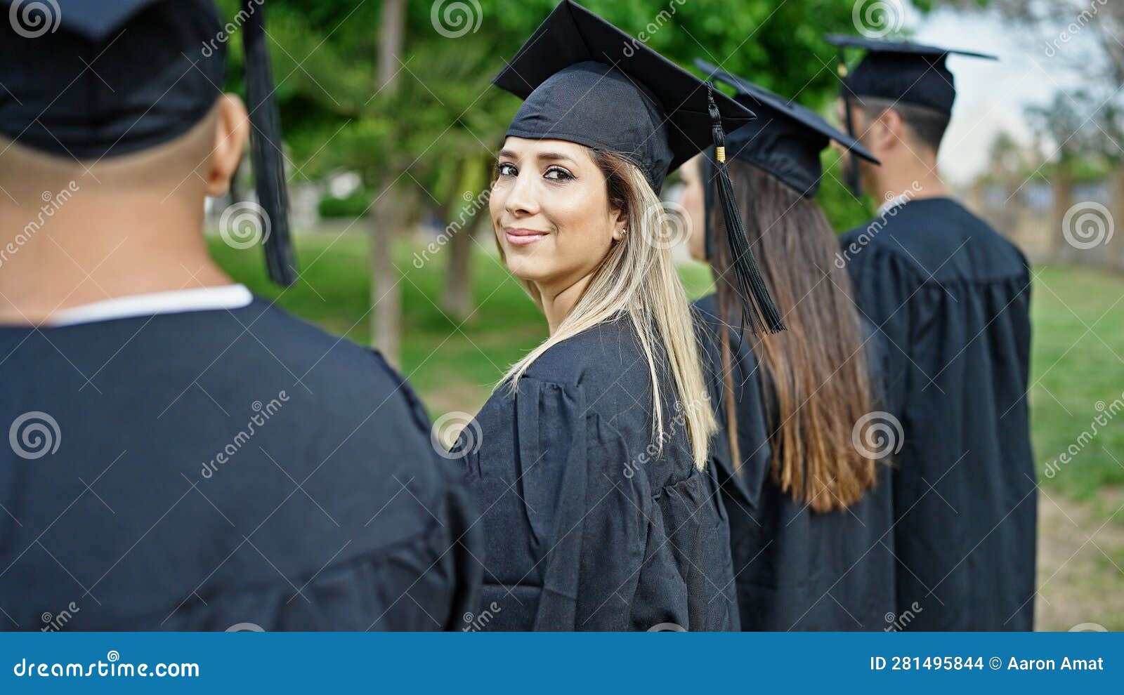 Group of People Students Graduated Smiling Confident Standing Together ...