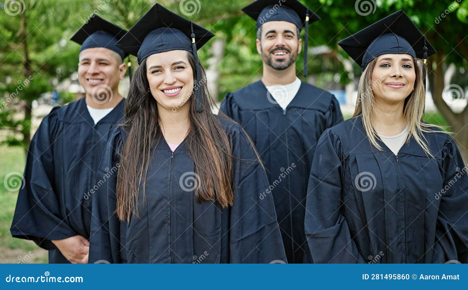 Group of People Students Graduated Smiling Confident Standing Together ...