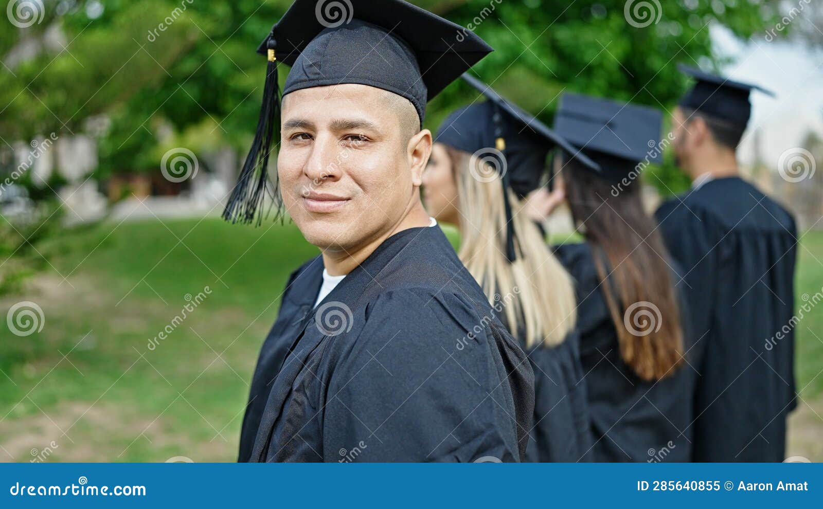Group of People Students Graduated Smiling Confident Standing Together ...