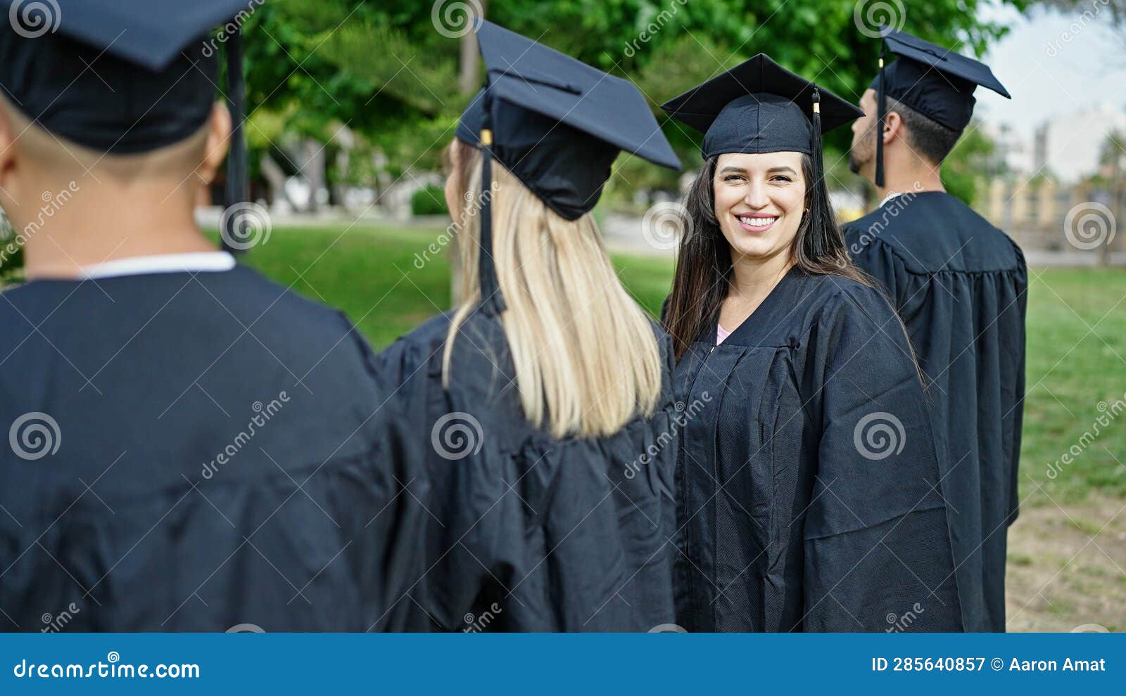 Group of People Students Graduated Smiling Confident Standing Together ...