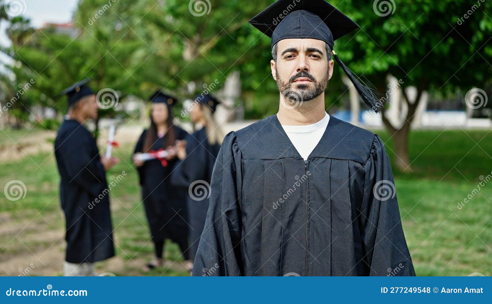 Group of People Students Graduated Standing with Relaxed Expression at ...