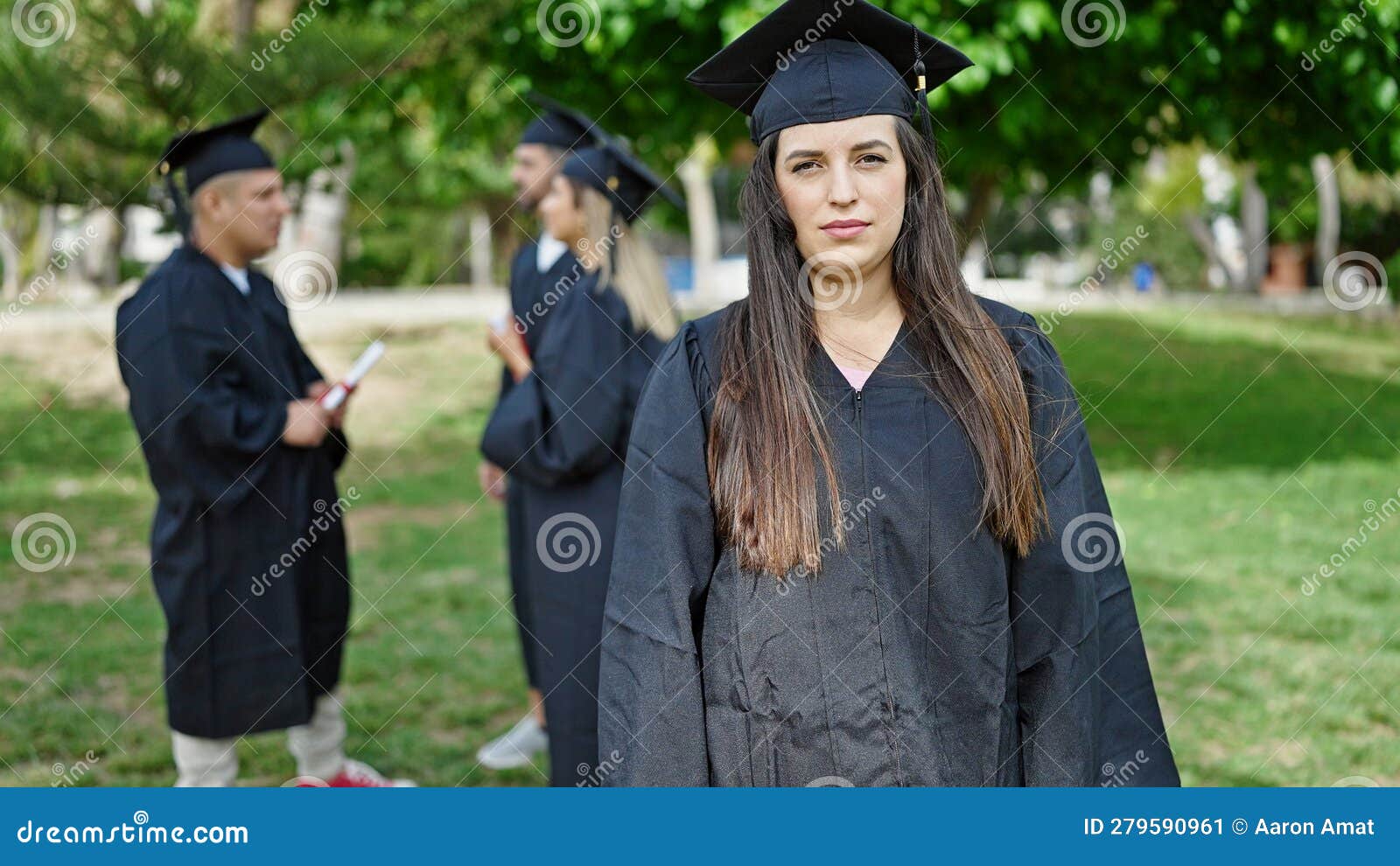 Group of People Students Graduated Standing with Relaxed Expression at ...