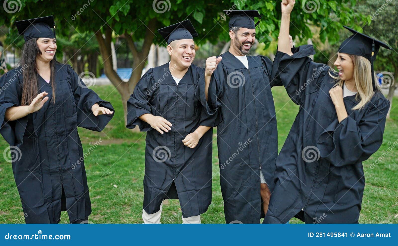 Group of People Students Graduated Standing with Winner Expression at ...