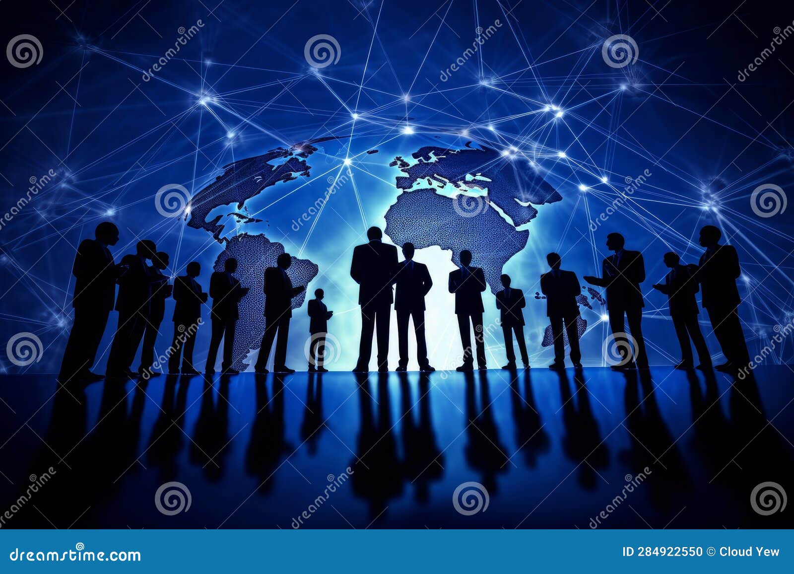 Group of People Studying a World Map Together Stock Illustration ...