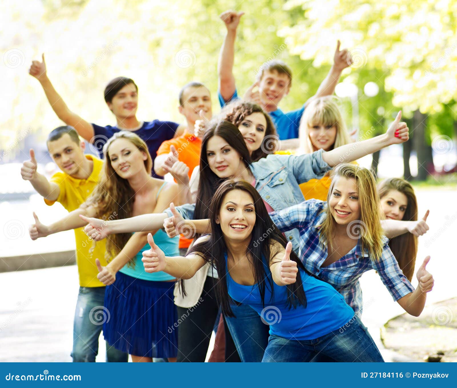 Group People in Summer Outdoor. Stock Photo - Image of green, people ...