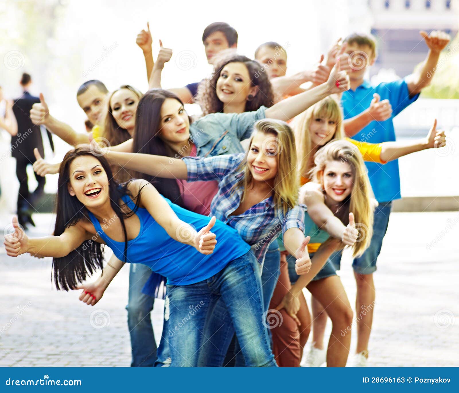 Group People in Summer Outdoor. Stock Image - Image of casual, people ...